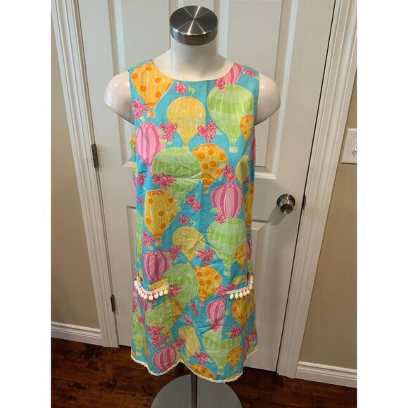 Lilly Pulitzer | Dresses | Lilly Pulitzer Blue Hot Air Balloon Floral ...